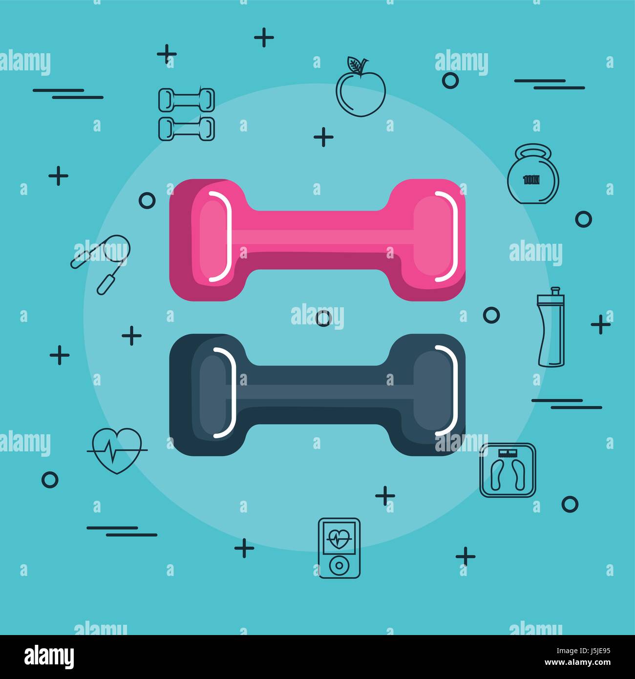 Colorful dumbbells design Stock Vector Image & Art - Alamy