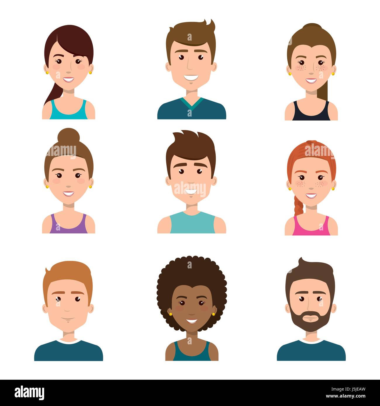 Smiling people set Stock Vector Image & Art - Alamy