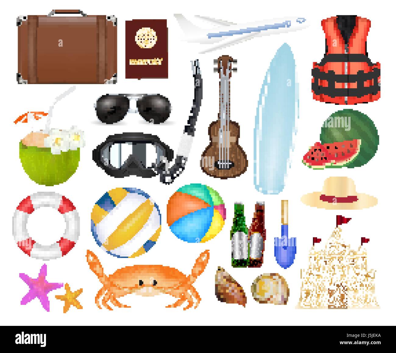 set of a real sea travel object Stock Vector Image & Art - Alamy