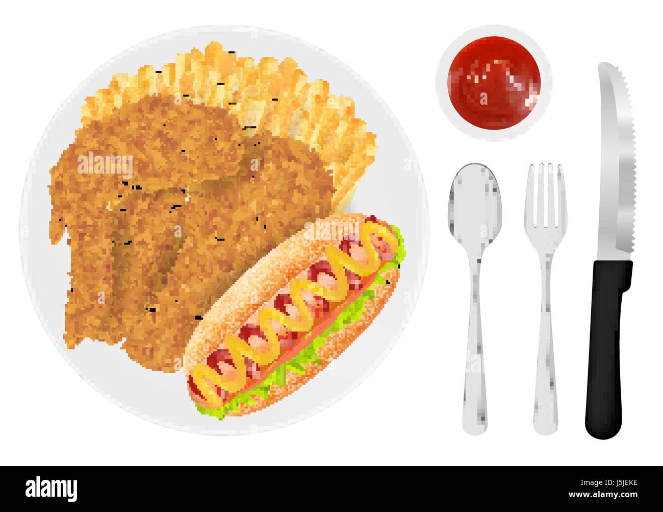 Tasty sandwich fried chicken Stock Vector Images - Alamy