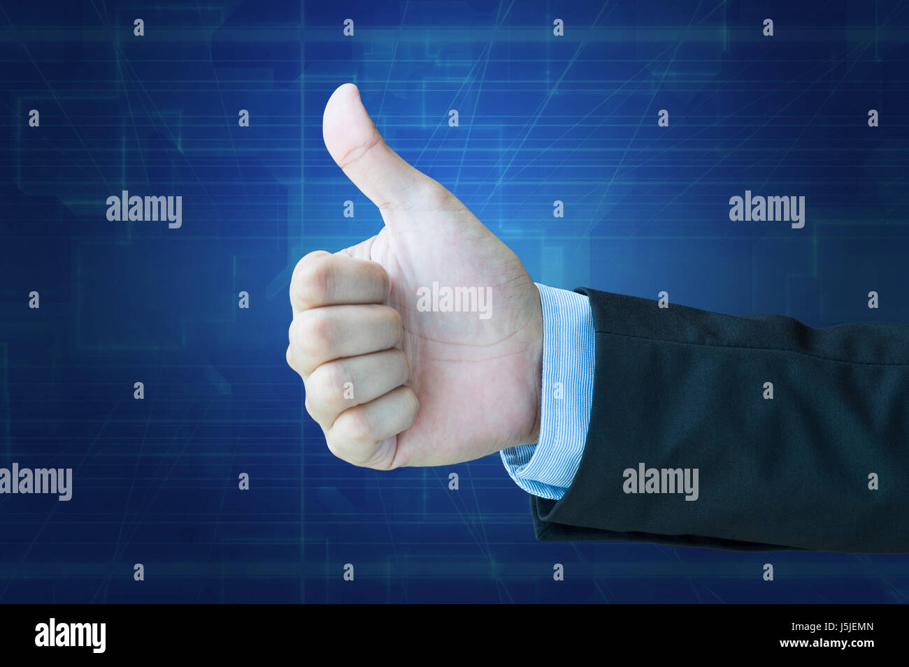 Businessman thumb up with clipping path Stock Photo - Alamy