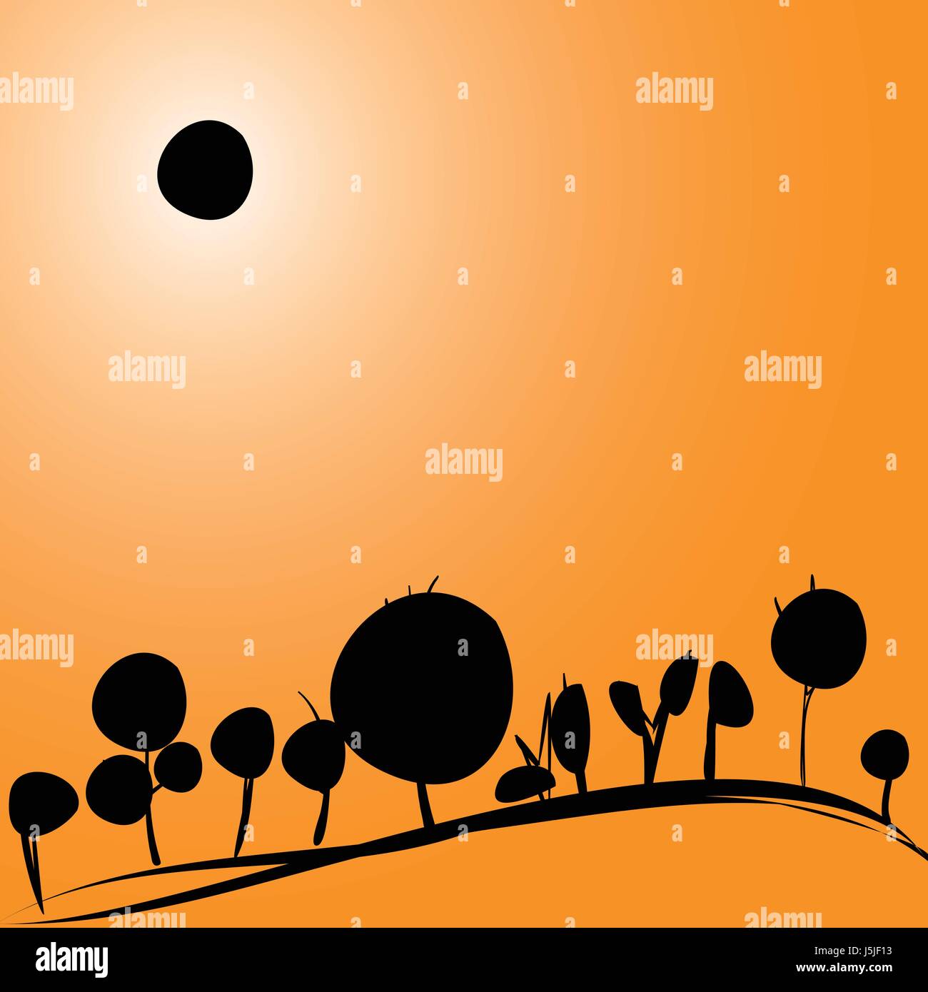 landscape with solar eclipse Stock Vector Image & Art - Alamy