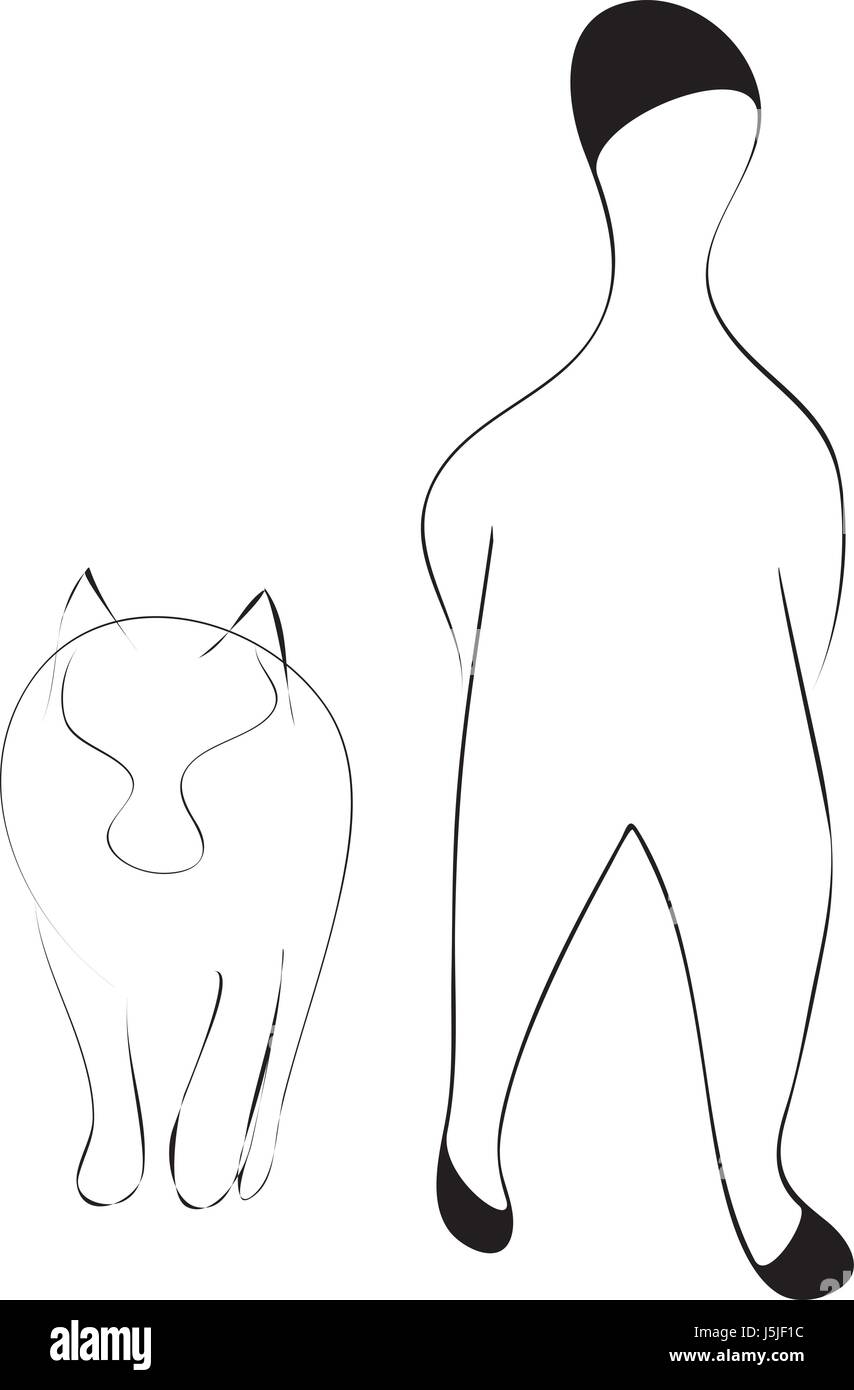 Walking dog happy man Stock Vector Images - Alamy