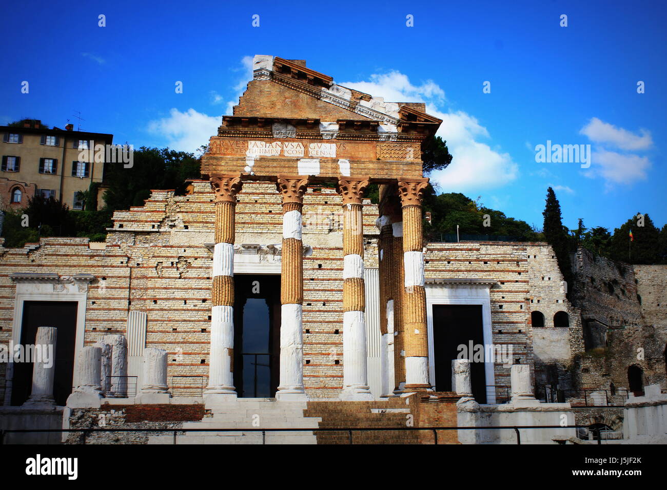 The roman ruins of Capitolium in Brescia, Italy Stock Photo - Alamy