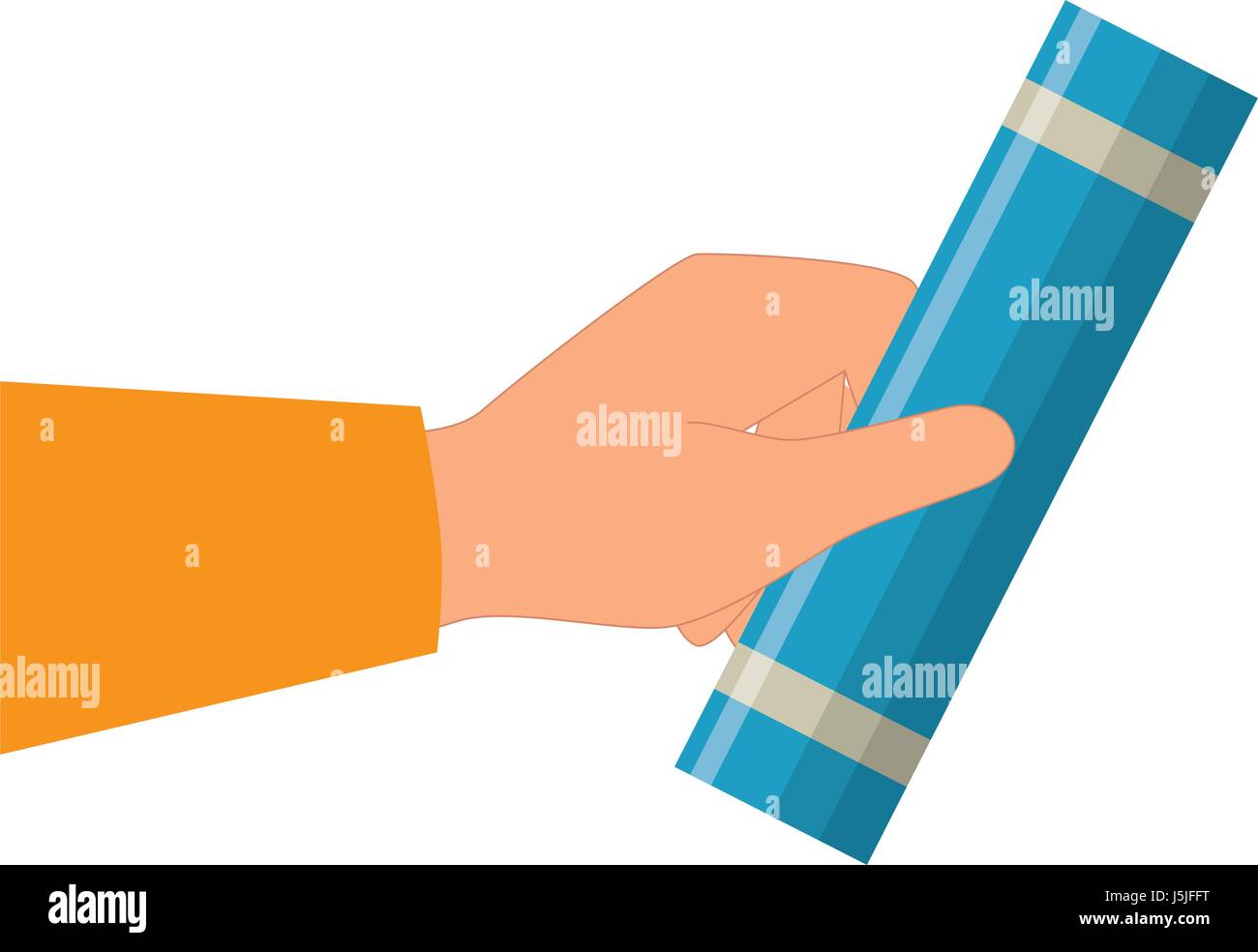 hand human with graduation certificated isolated icon Stock Vector ...