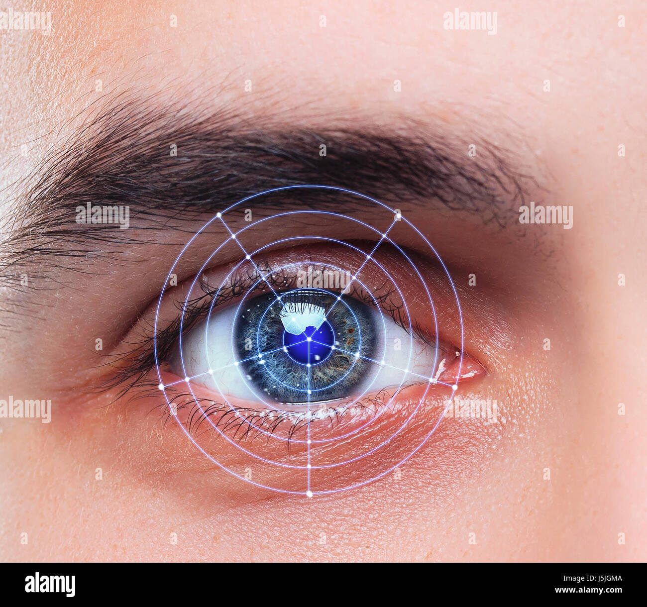 The conceptual image of digital eye of a young man Stock Photo - Alamy