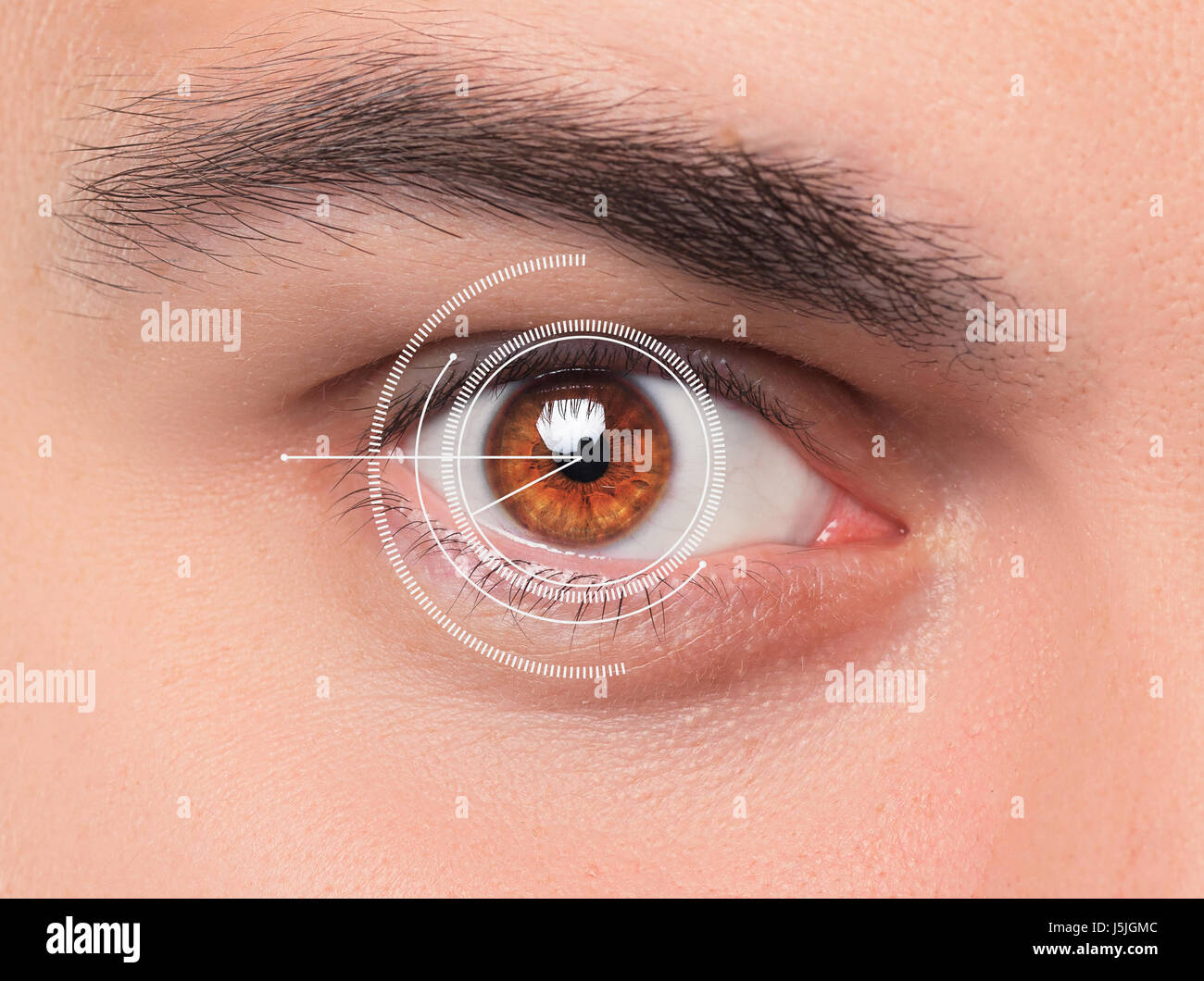 The conceptual image of digital eye of a young man Stock Photo - Alamy