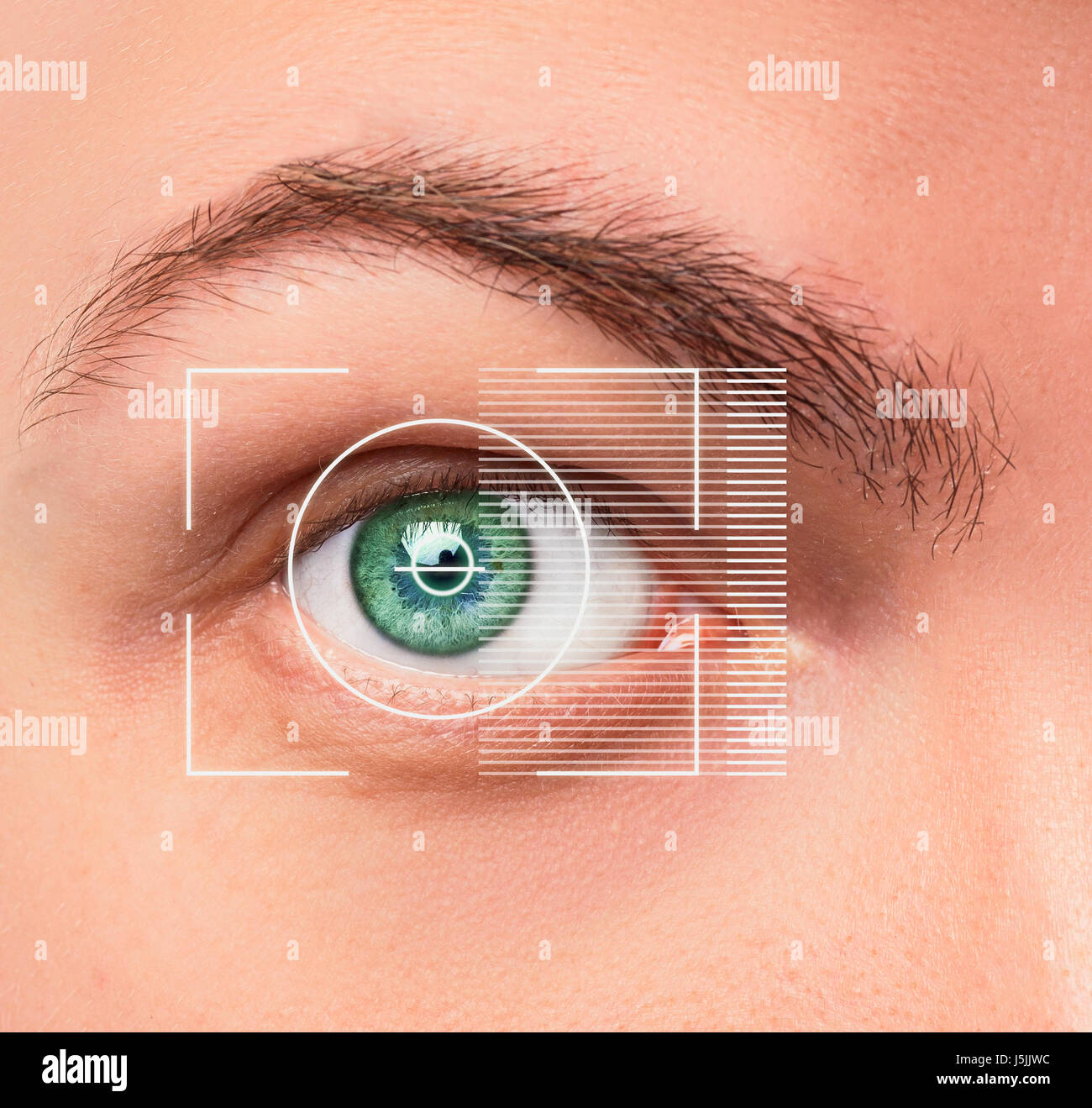 The conceptual image of digital eye of a young man Stock Photo - Alamy