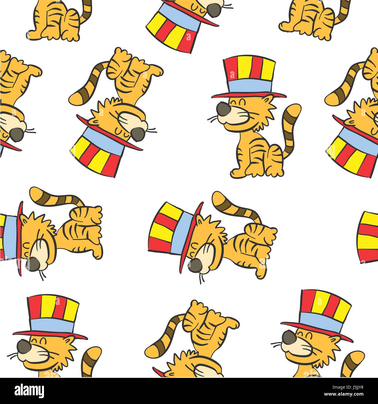 Cute cat circus of pattern doodle Stock Vector Image & Art - Alamy