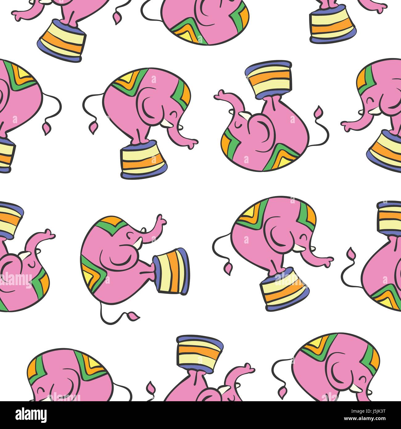 Colorful elephant circus pattern style Stock Vector Image & Art - Alamy