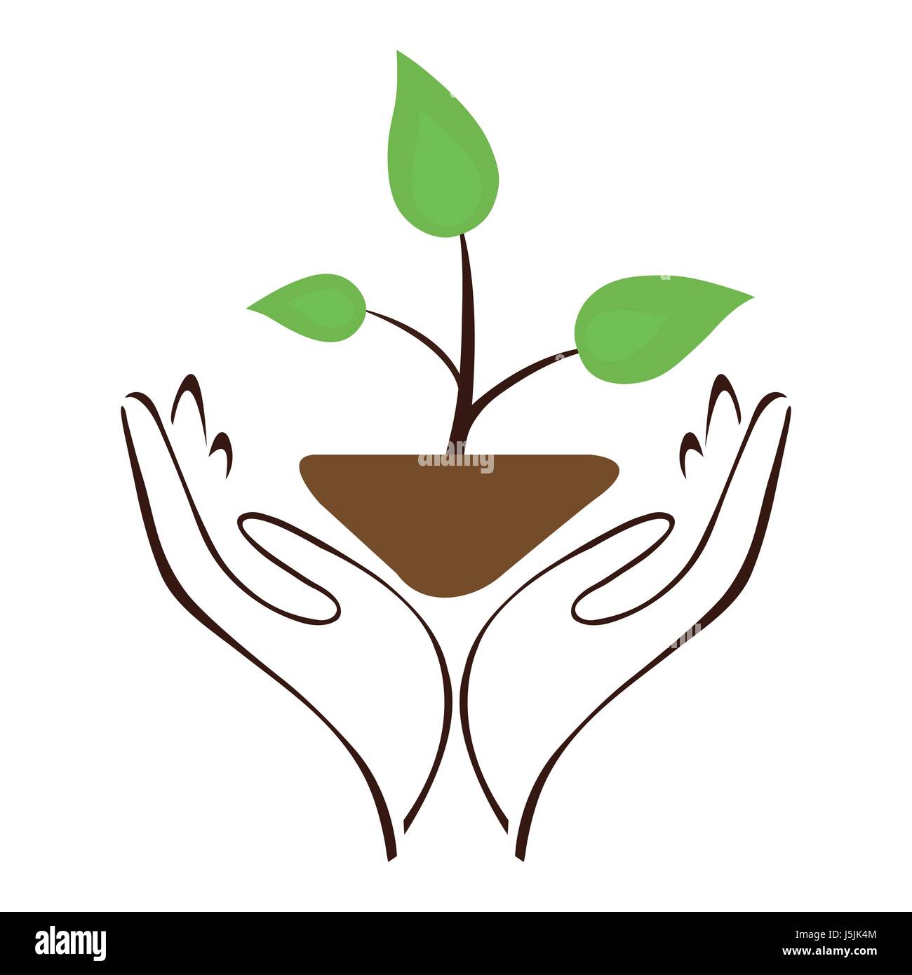 Nature Hand Leaf Stock Vector Image & Art - Alamy