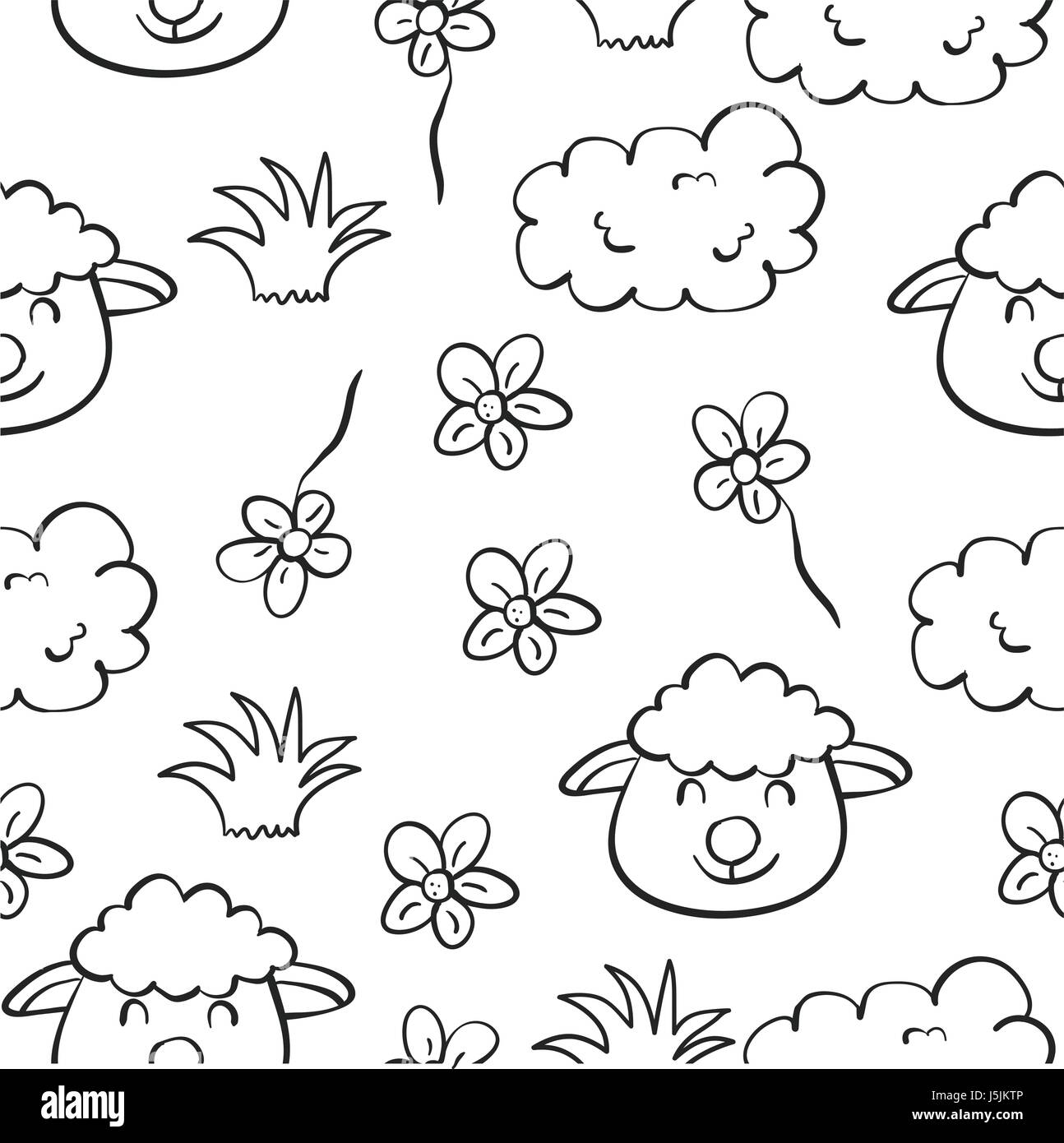 Doodle of sheep hand draw style Stock Vector Image & Art - Alamy