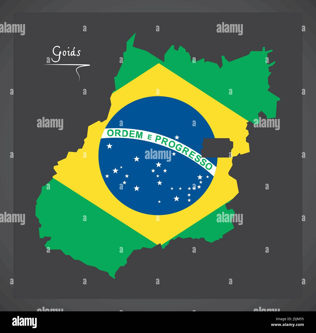 Goias map with Brazilian national flag illustration Stock Vector Image ...