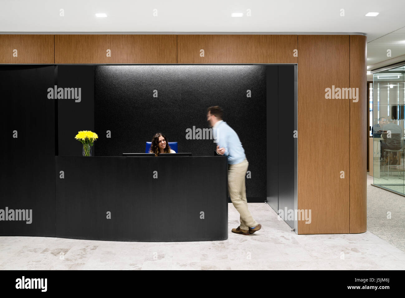 Receptionist and co-worker at the reception desk. 280 Park Avenue ...