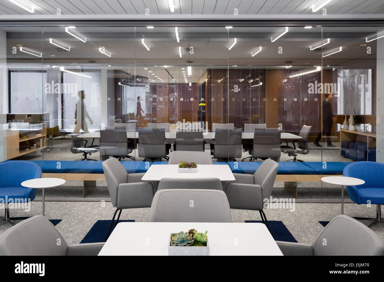 View of the main conference room from a communal area showing ...