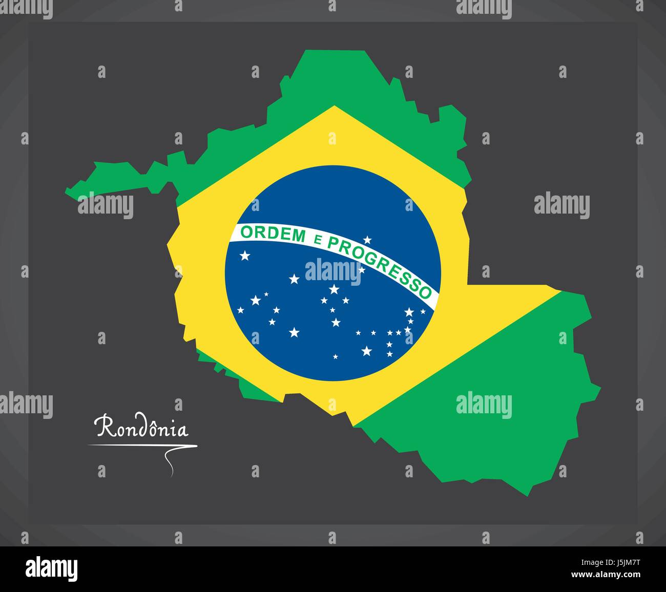 Rondonia map with Brazilian national flag illustration Stock Vector Image & Art - Alamy