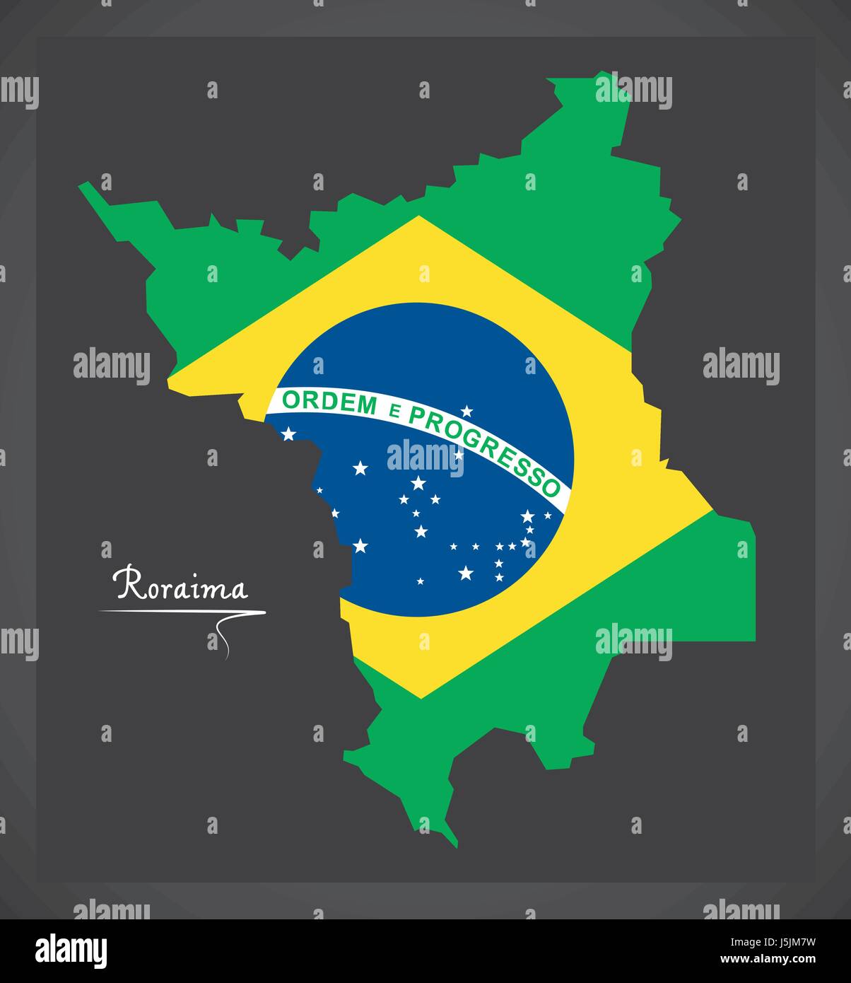 Roraima map with Brazilian national flag illustration Stock Vector Image & Art - Alamy