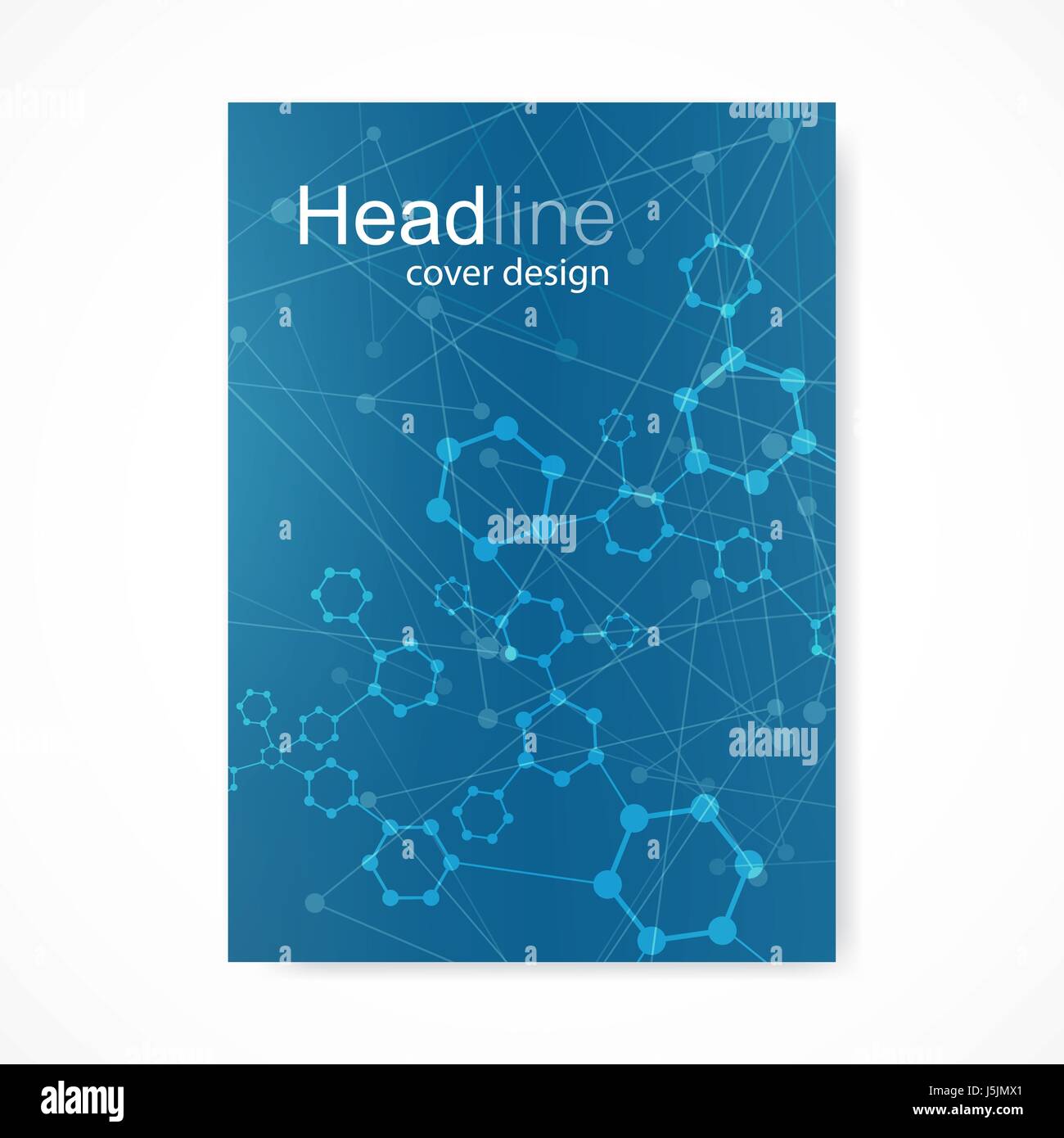 Scientific brochure design template. Vector flyer layout, Molecular ...