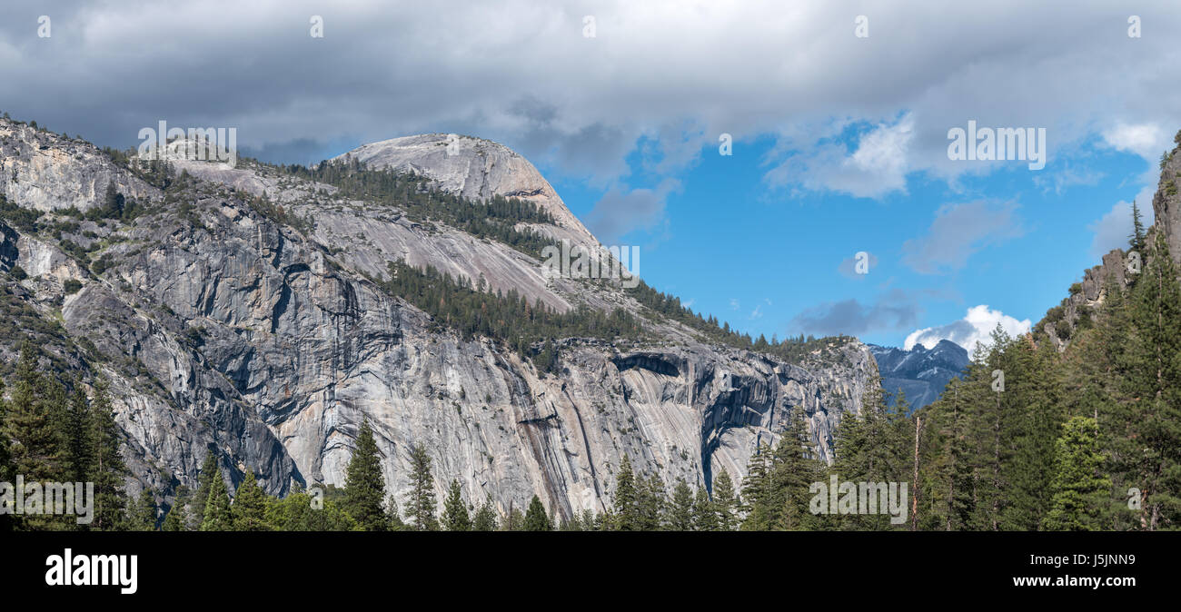 Panoramic View of Yosimite North Dome peak Stock Photo - Alamy