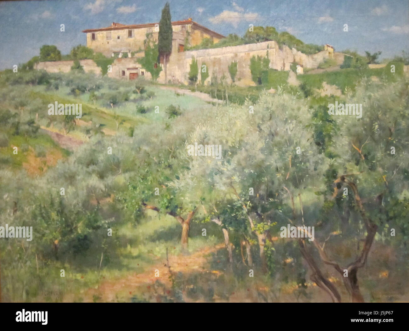 'Villa Castellani' is a painting by Louis Ritter, showcasing a scenic ...