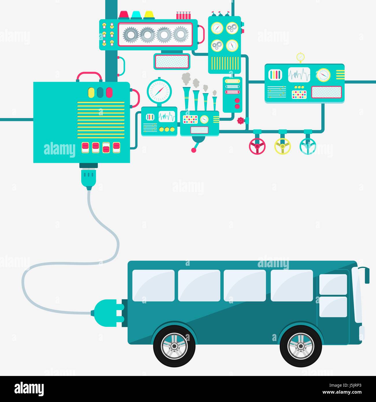 Motor of electric bus Stock Vector Images - Alamy