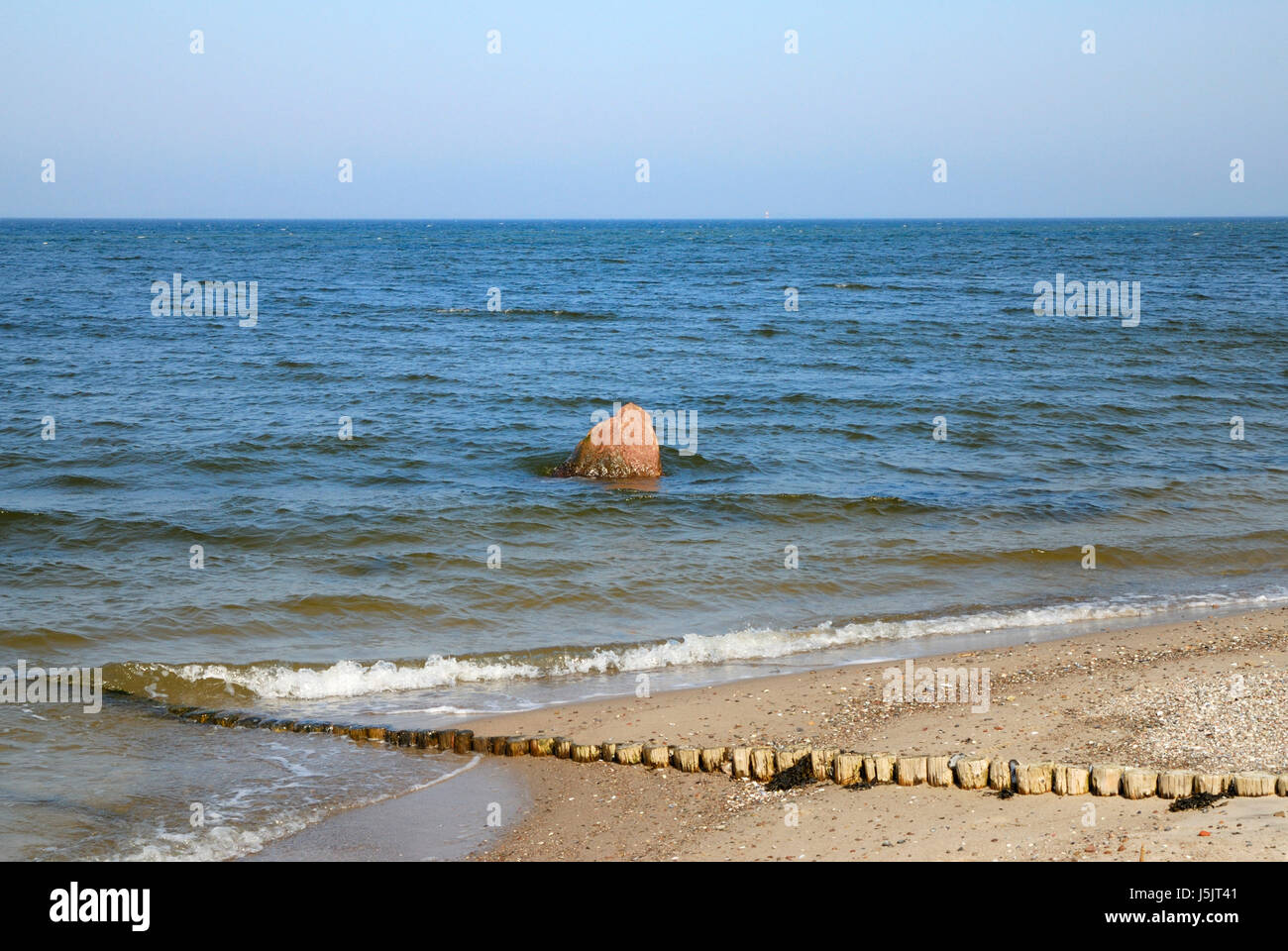 blue stone wood beach seaside the beach seashore rock water baltic sea salt Stock Photo - Alamy