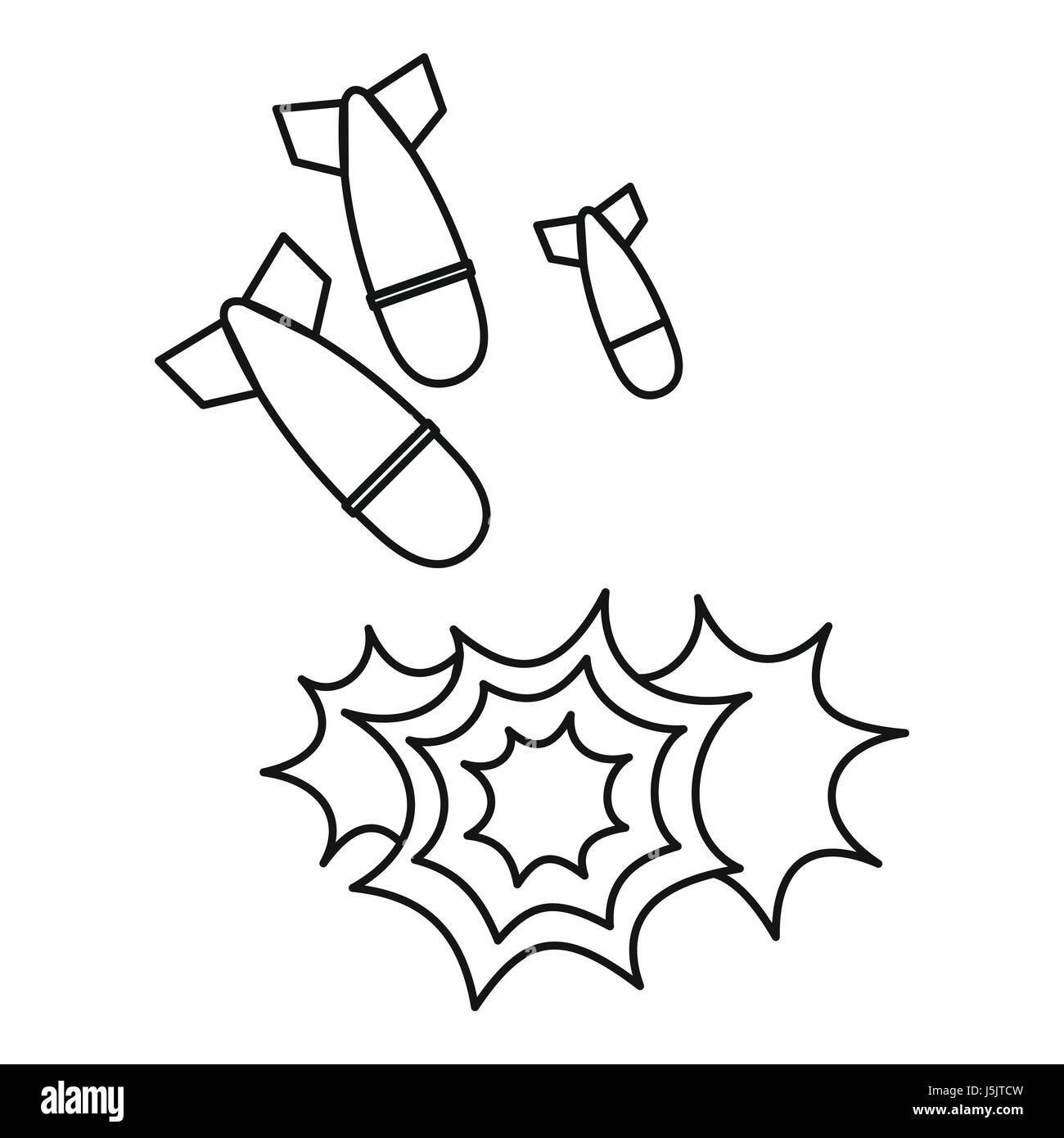 Bomb icon, outline style Stock Vector Image & Art - Alamy