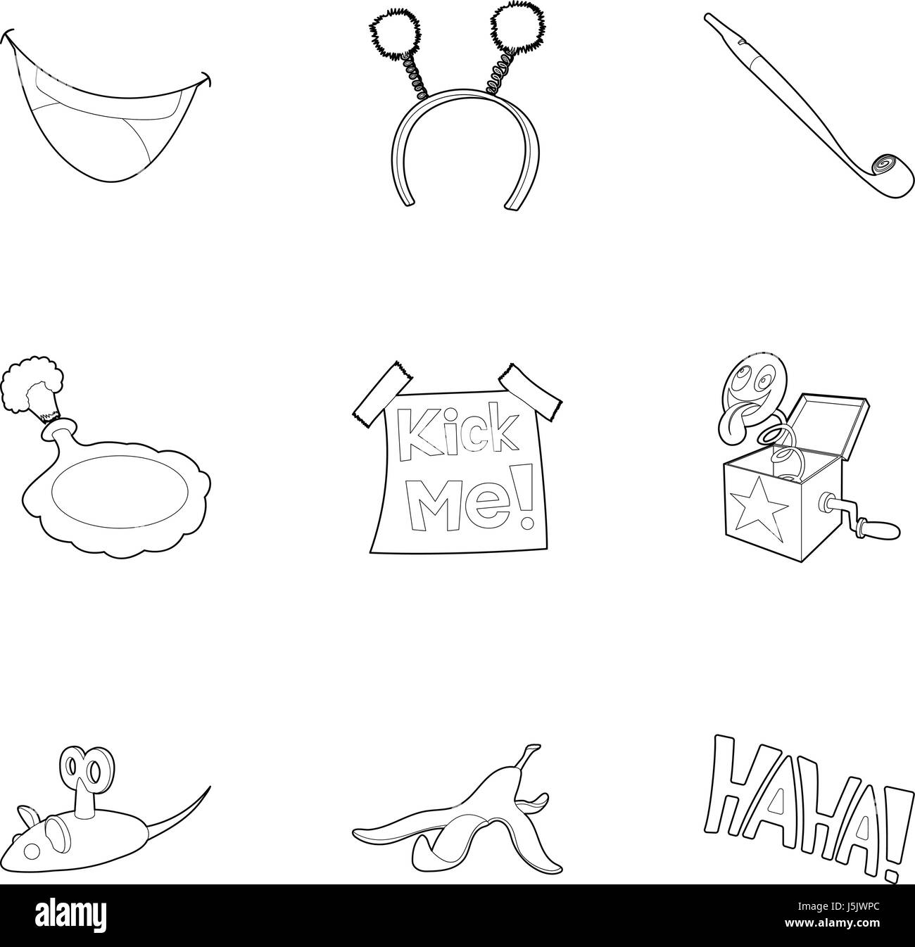 Funny joke icons set, outline style Stock Vector Image & Art - Alamy
