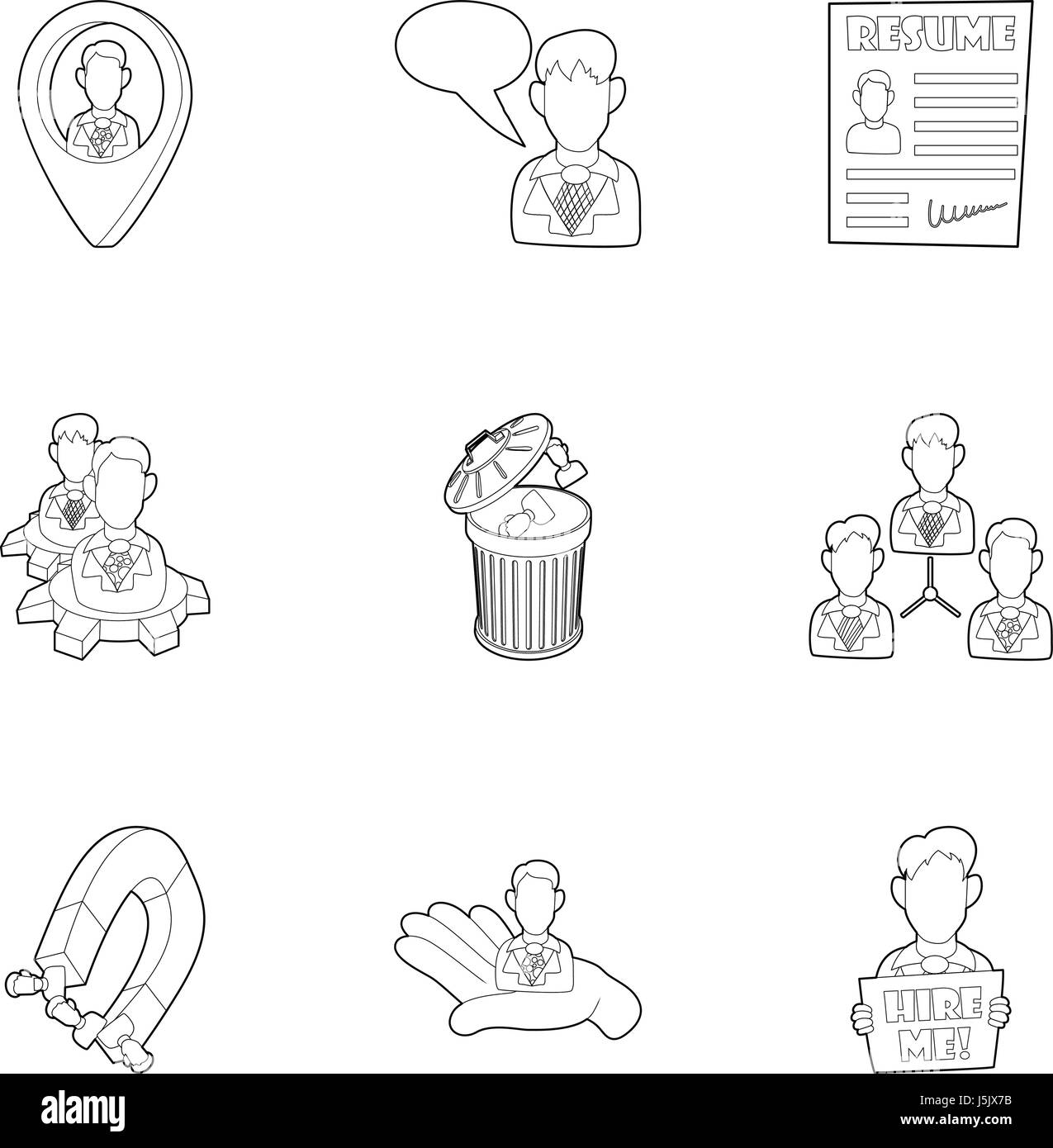 Work icons set, outline style Stock Vector Image & Art - Alamy