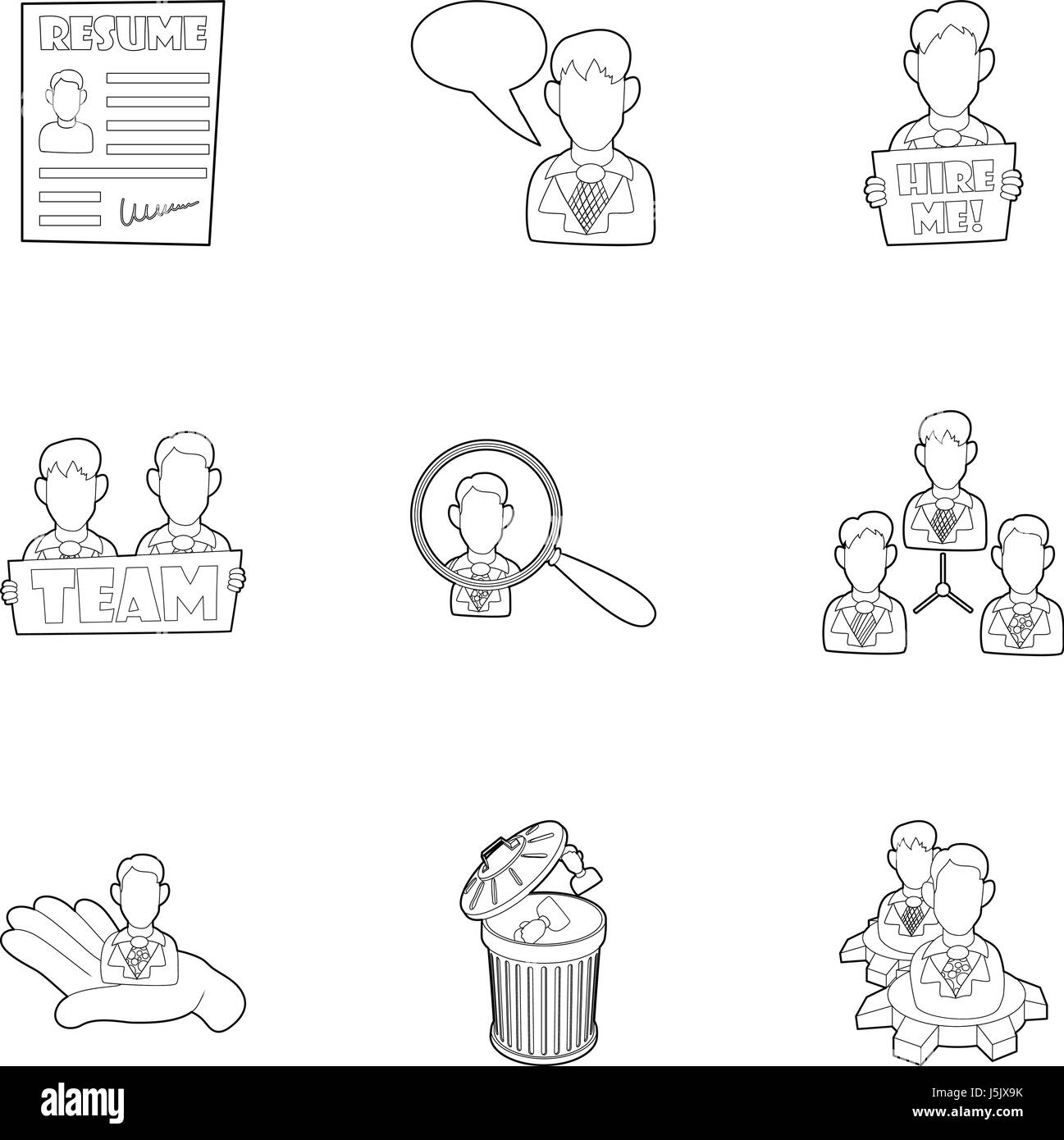 Employee icons set, outline style Stock Vector Image & Art - Alamy