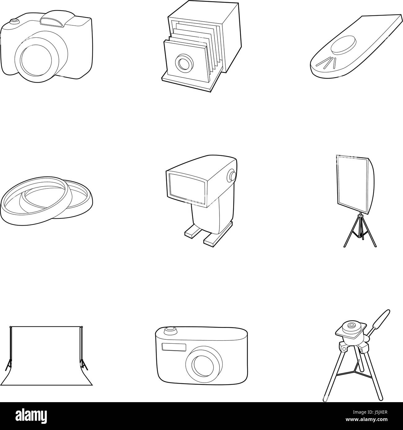 Taking photo icons set, outline style Stock Vector Image & Art - Alamy