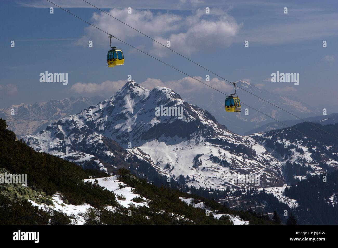 mountains winter alps summit gondolas sight view outlook perspective ...
