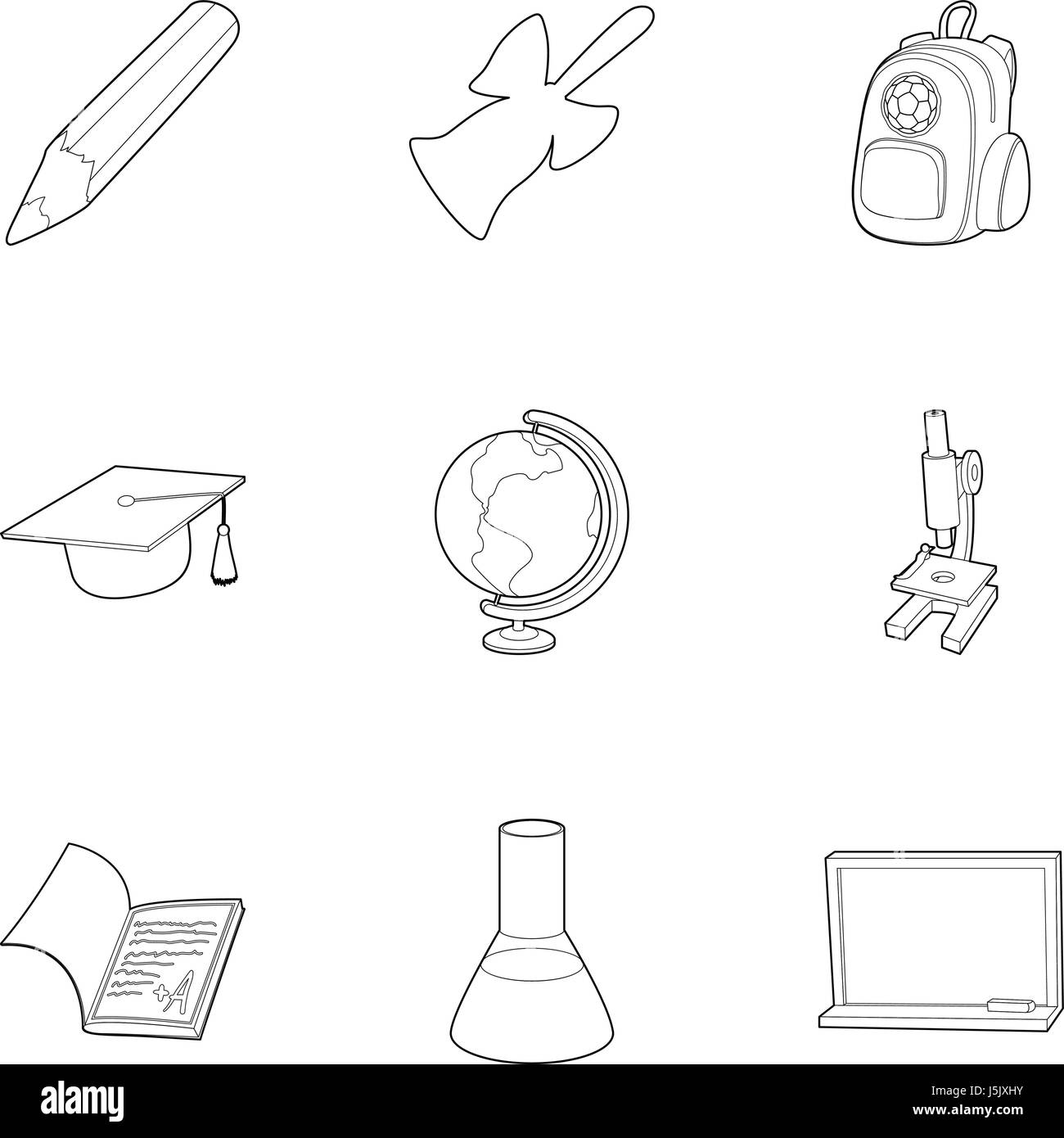 School icons set, outline style Stock Vector Image & Art - Alamy