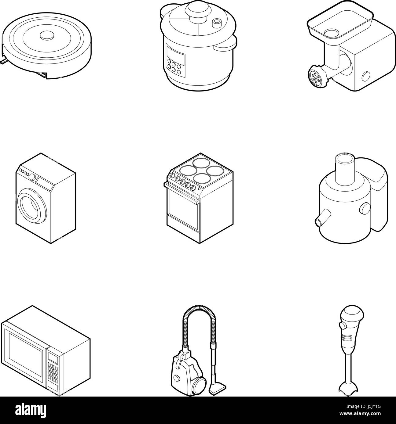 Electronic kitchen equipment icons set Stock Vector Image & Art - Alamy