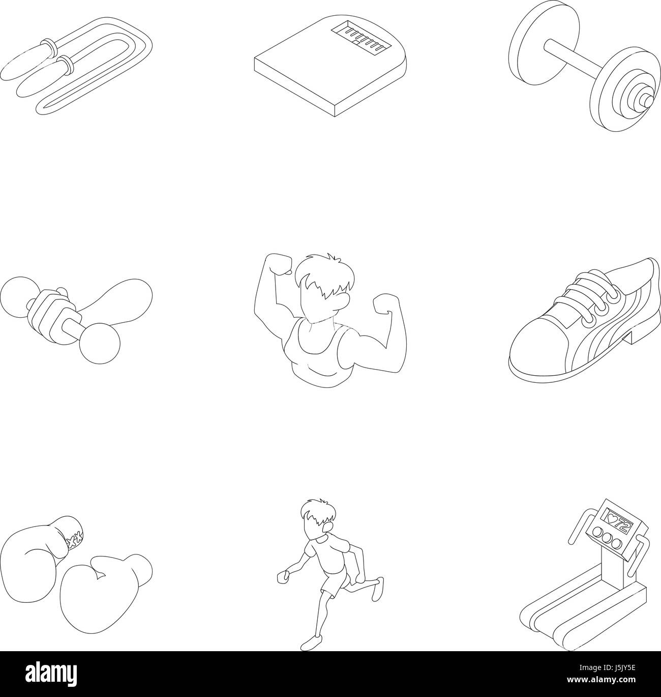 Active sports icons set, outline style Stock Vector Image & Art - Alamy
