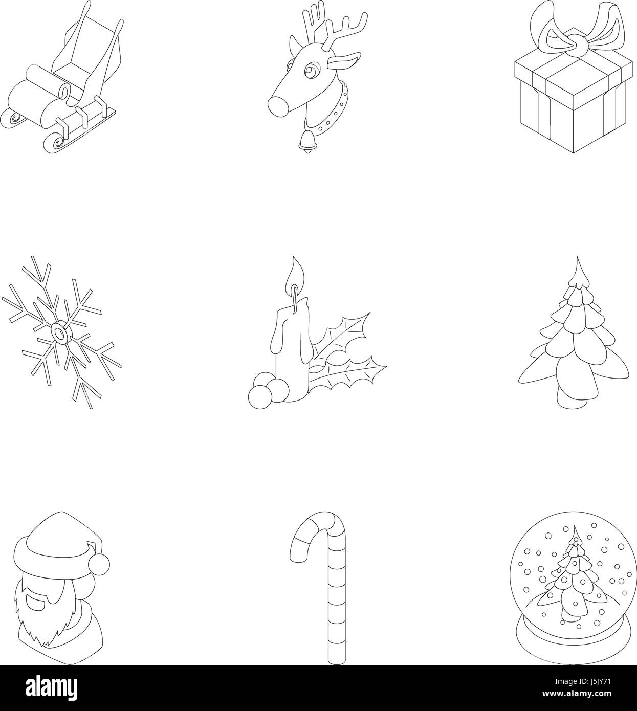 December holiday icons set, outline style Stock Vector Image & Art - Alamy