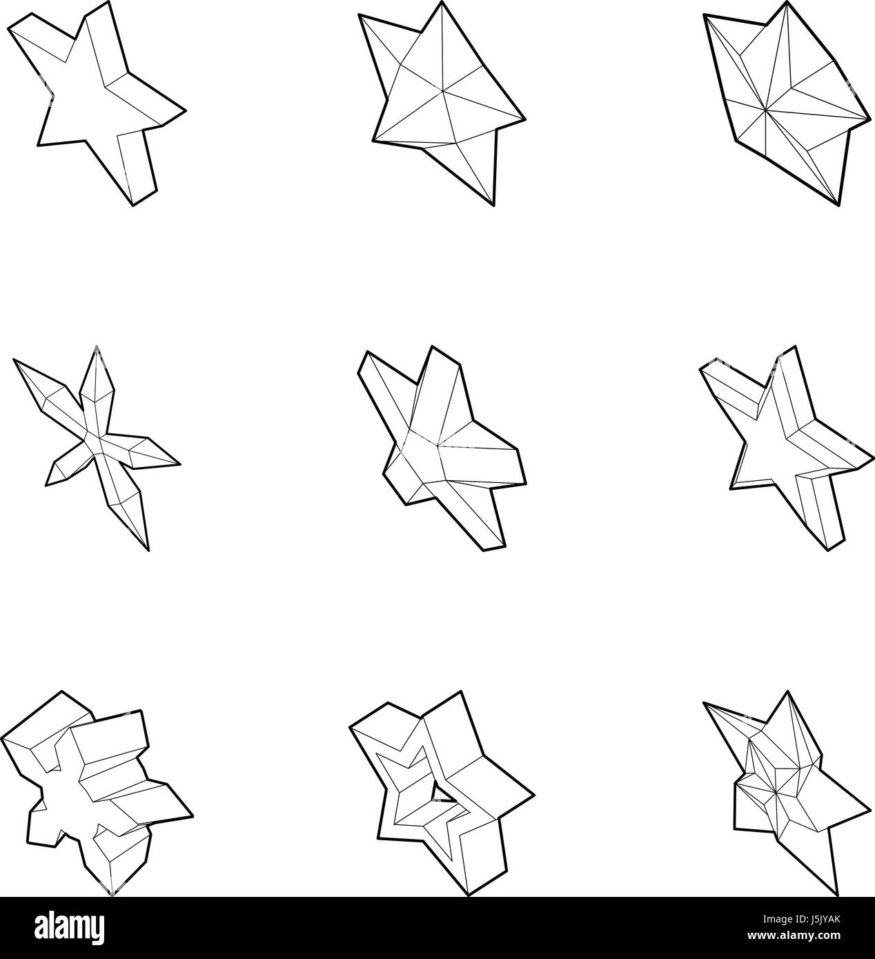 Star figure icons set, outline style Stock Vector Image & Art - Alamy