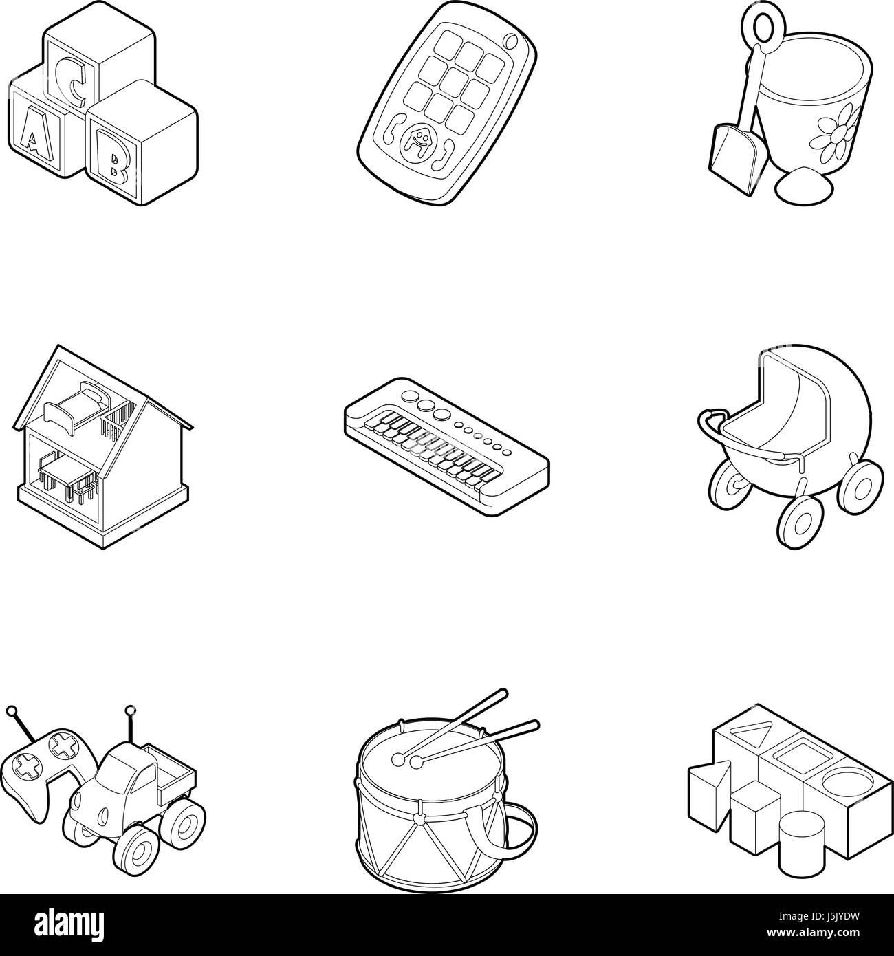 Toys for kids icons set, outline style Stock Vector Image & Art - Alamy