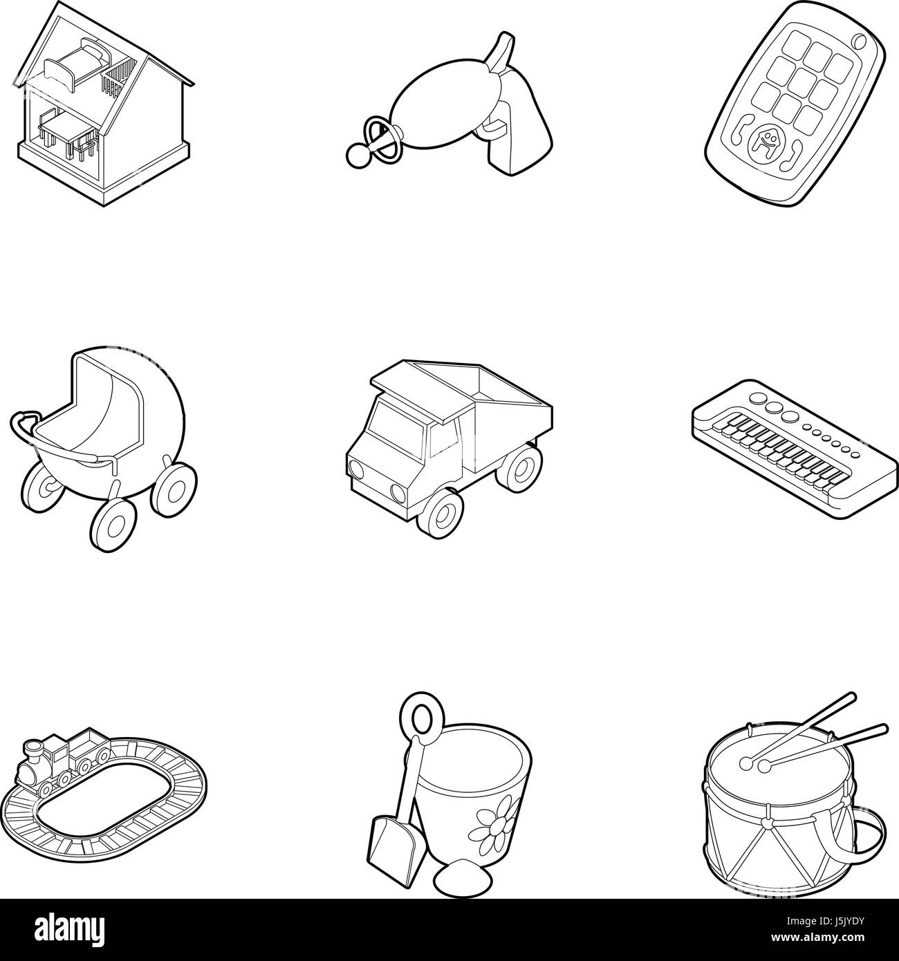 Types of toys icons set, outline style Stock Vector Image & Art - Alamy