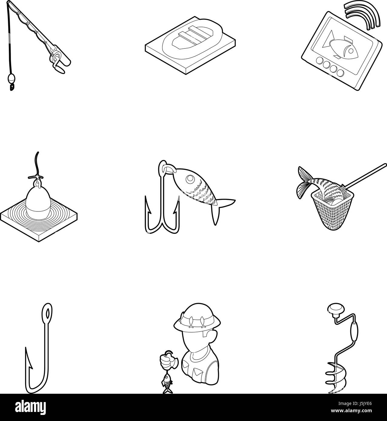 Fishery icons set, outline style Stock Vector Image & Art - Alamy