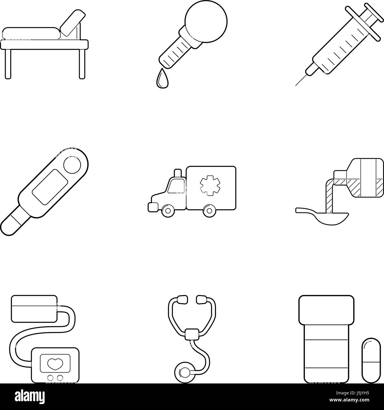 Care of patients icons set, outline style Stock Vector Image & Art - Alamy