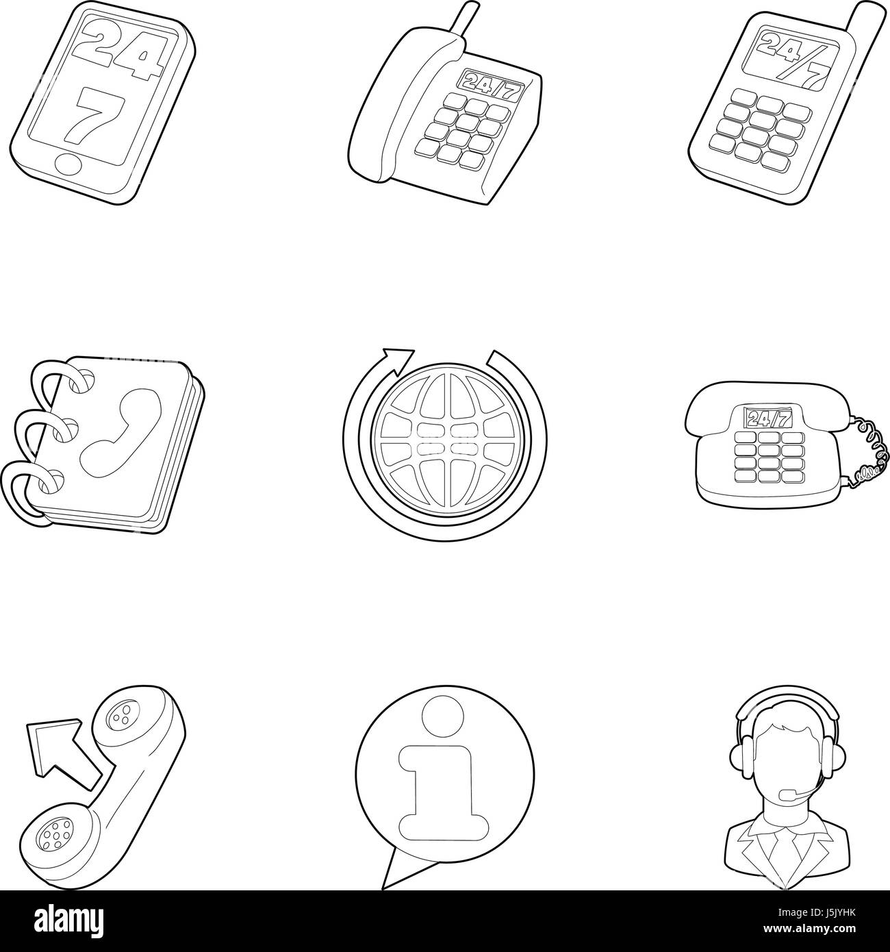 Support icons set, outline style Stock Vector Image & Art - Alamy