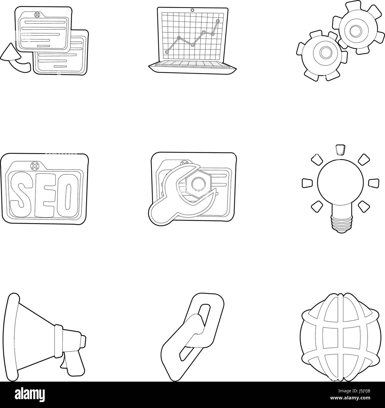 Optimization icons set, outline style Stock Vector Image & Art - Alamy