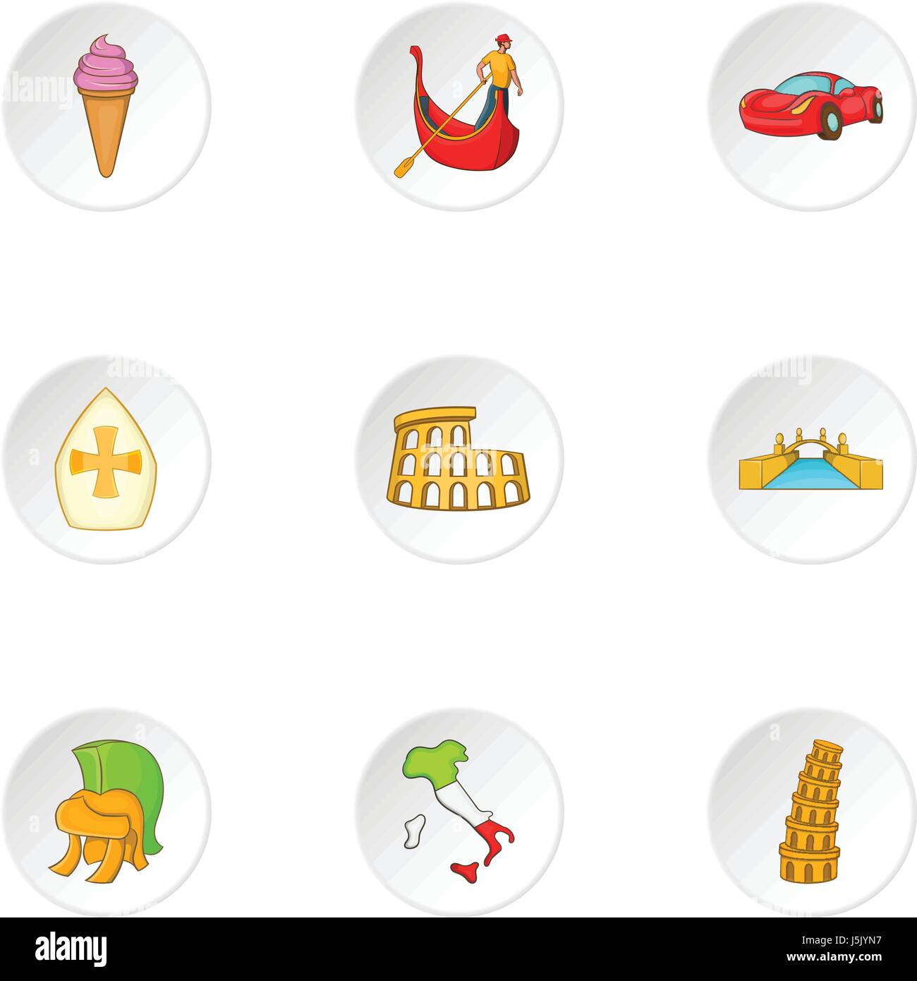 Italy icons set, cartoon style Stock Vector Image & Art - Alamy