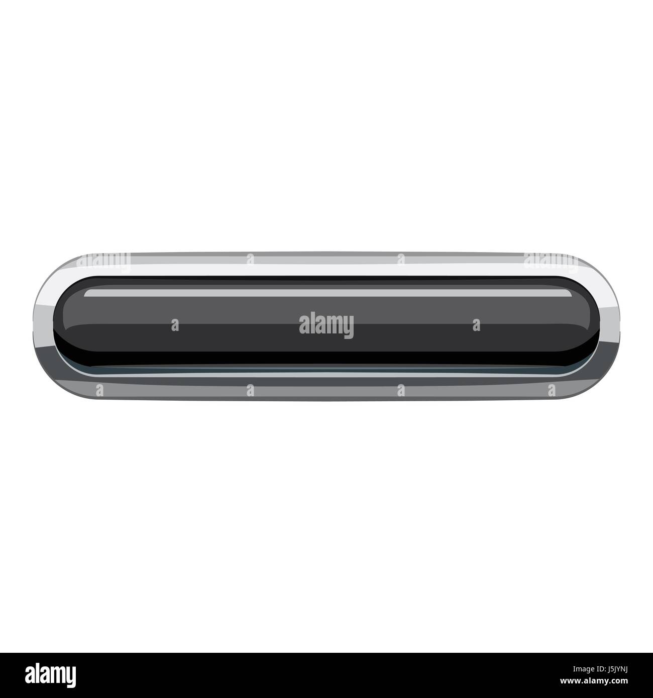 Black rectangular button icon, cartoon style Stock Vector Image & Art ...