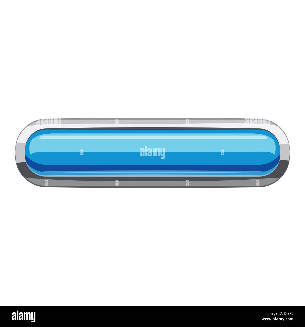 Sky blue rectangular button icon, cartoon style Stock Vector Image ...