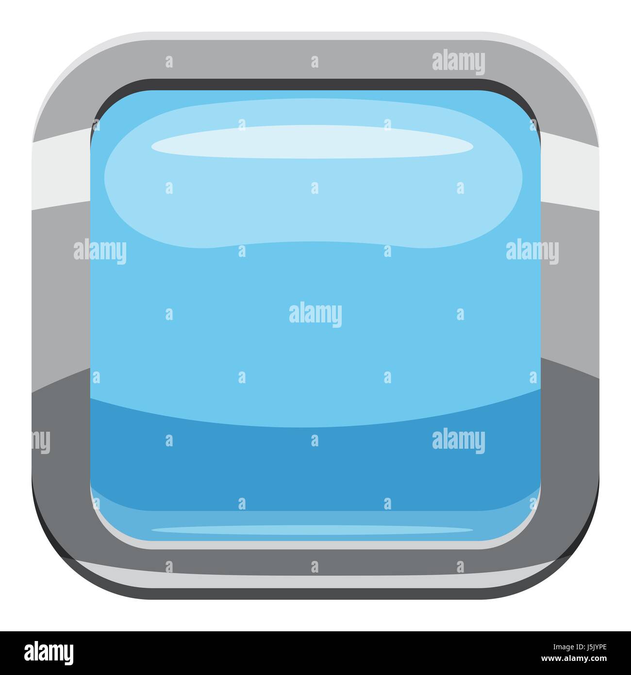 Light blue square button icon, cartoon style Stock Vector Image & Art ...