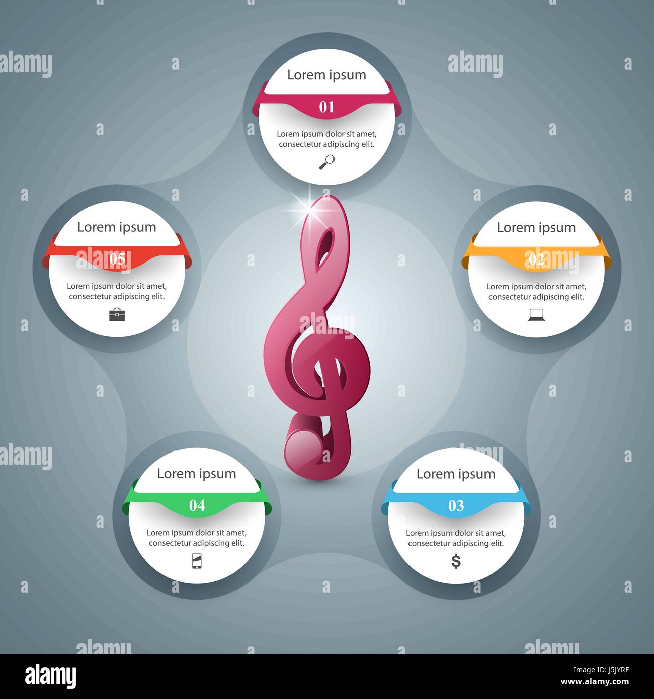 Music Infographic. Treble clef icon. Note icon Stock Vector Image & Art ...