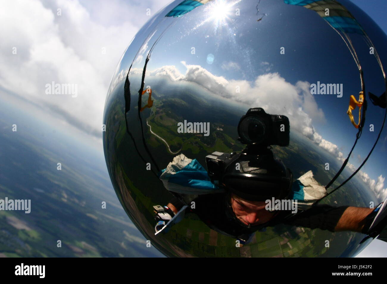 wide angle mirroring test aerial view chromium parachute self portrait ...