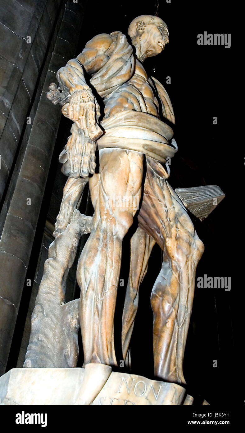 stone statue cathedral muscles tendons milan trained image slim arid ...